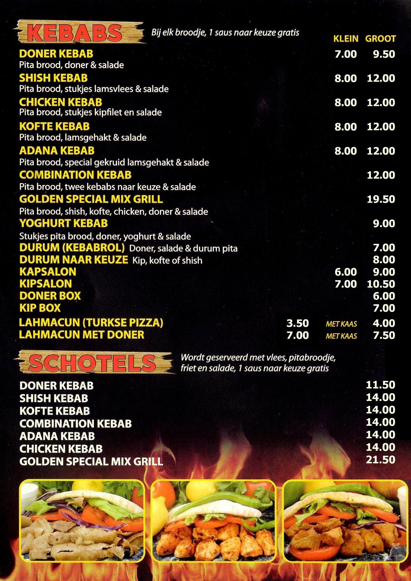 Golden Kebab – Kebab, Mix Grill, Schotels, Chicken Wings, and more